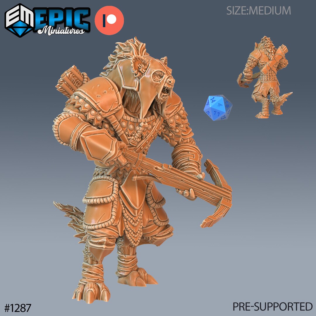 35 1287 Gnoll Tribe Crossbow medium D&D Pathfinder Resin Miniature - Etsy