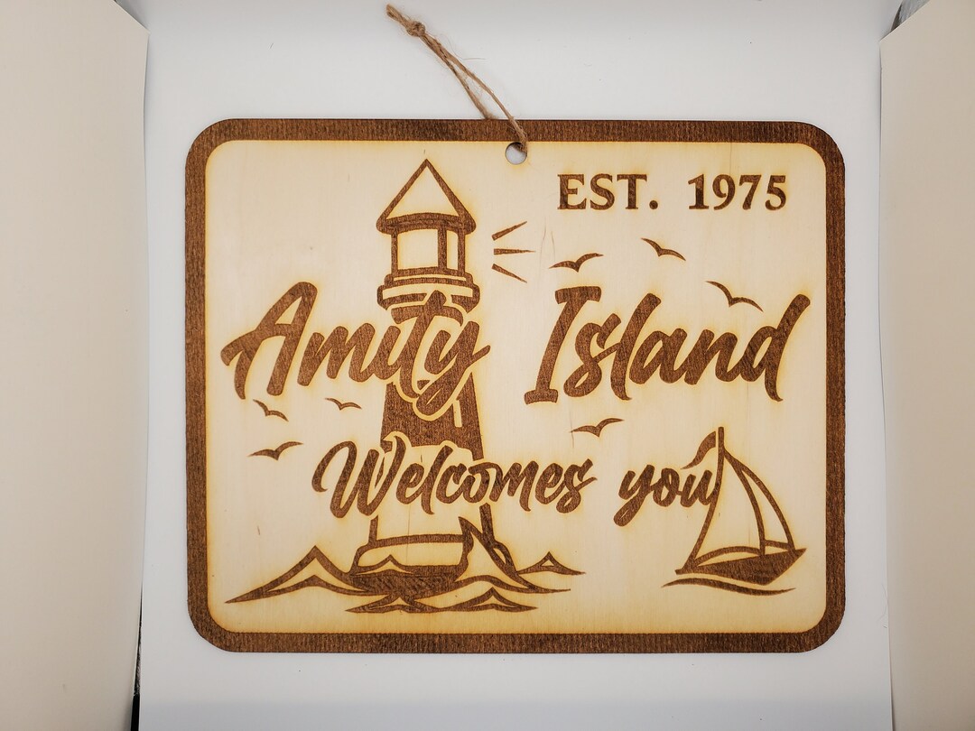 Jaws Amity Island Wood Sign - Etsy