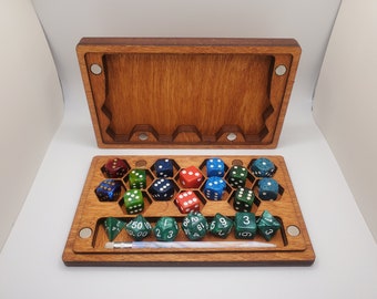 Dice Box DND Custom Design D20 Stylized Wood PLA Brown Gold - Etsy