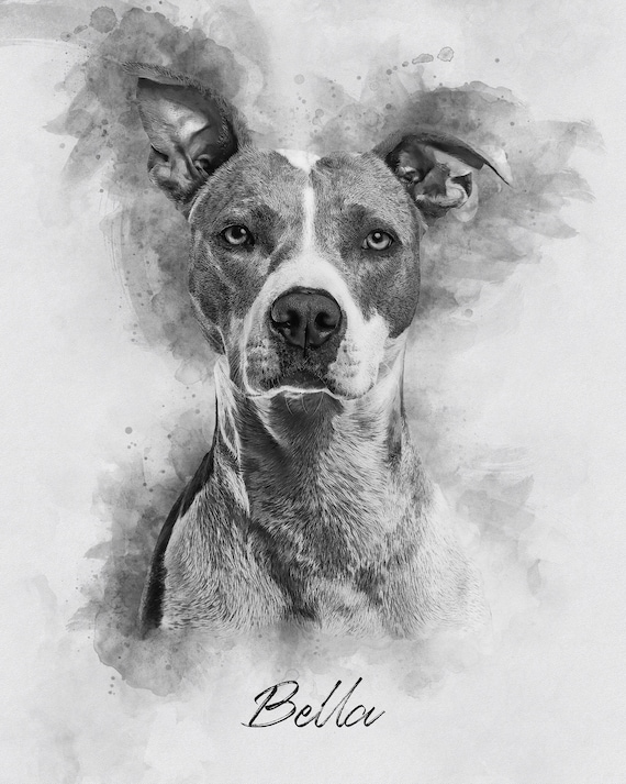 Custom Dog Portrait Watercolor Painting of Dog Custom - Etsy