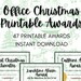 Office Holiday Party Awards L Printable Work Party Awards L Work ...