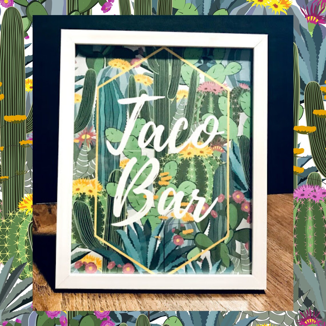 Taco Bar Sign & Placecards Printable L Buffet Bar Sign L - Etsy