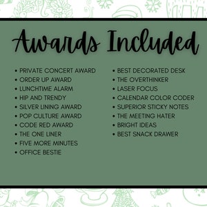 Office Holiday Party Awards L Printable Work Party Awards L Work ...