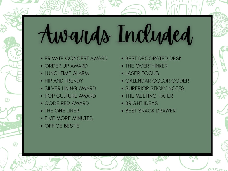 Office Holiday Party Awards L Printable Work Party Awards L Work ...