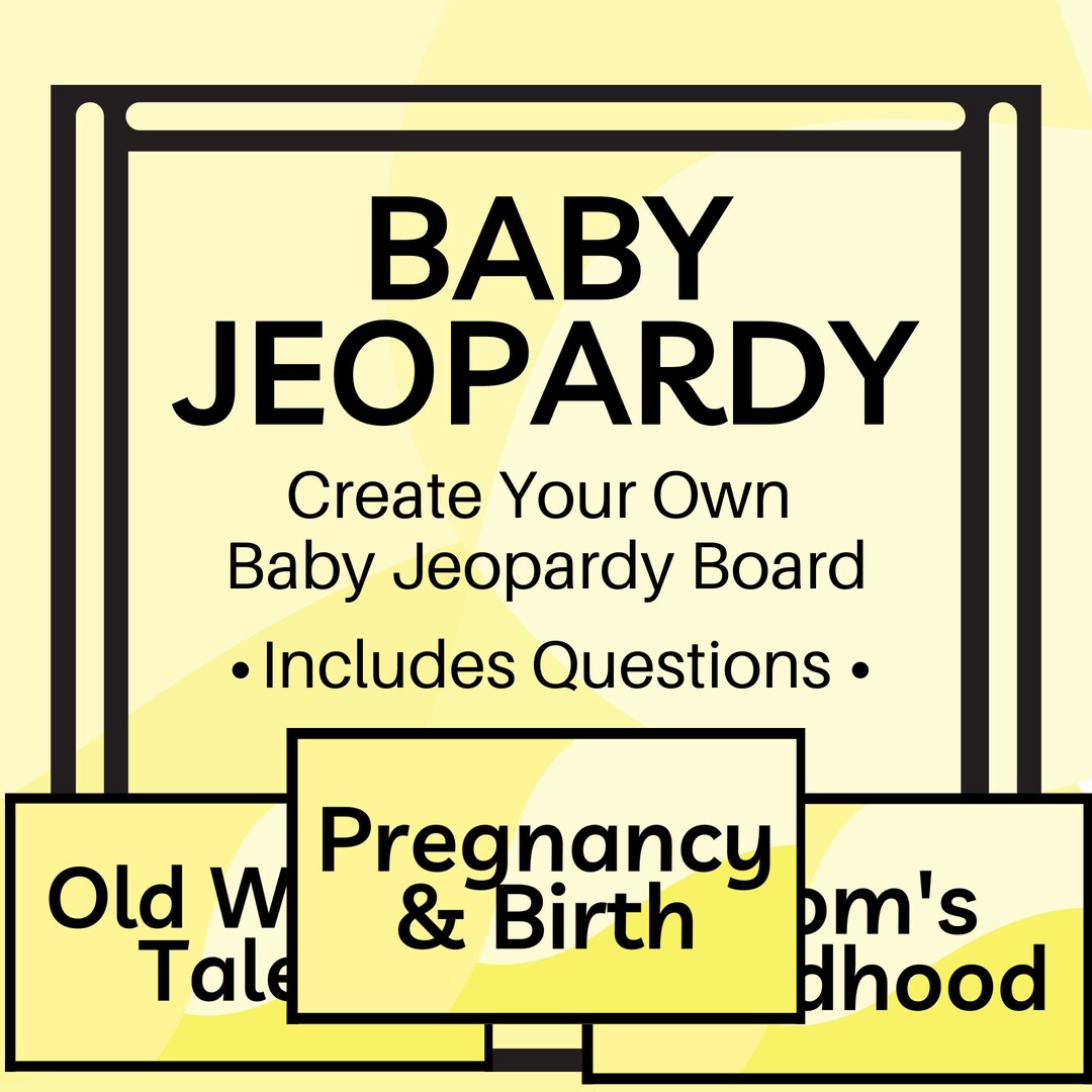 Yellow Baby Jeopardy Board L Gender Neutral Baby Shower Game L Gender ...