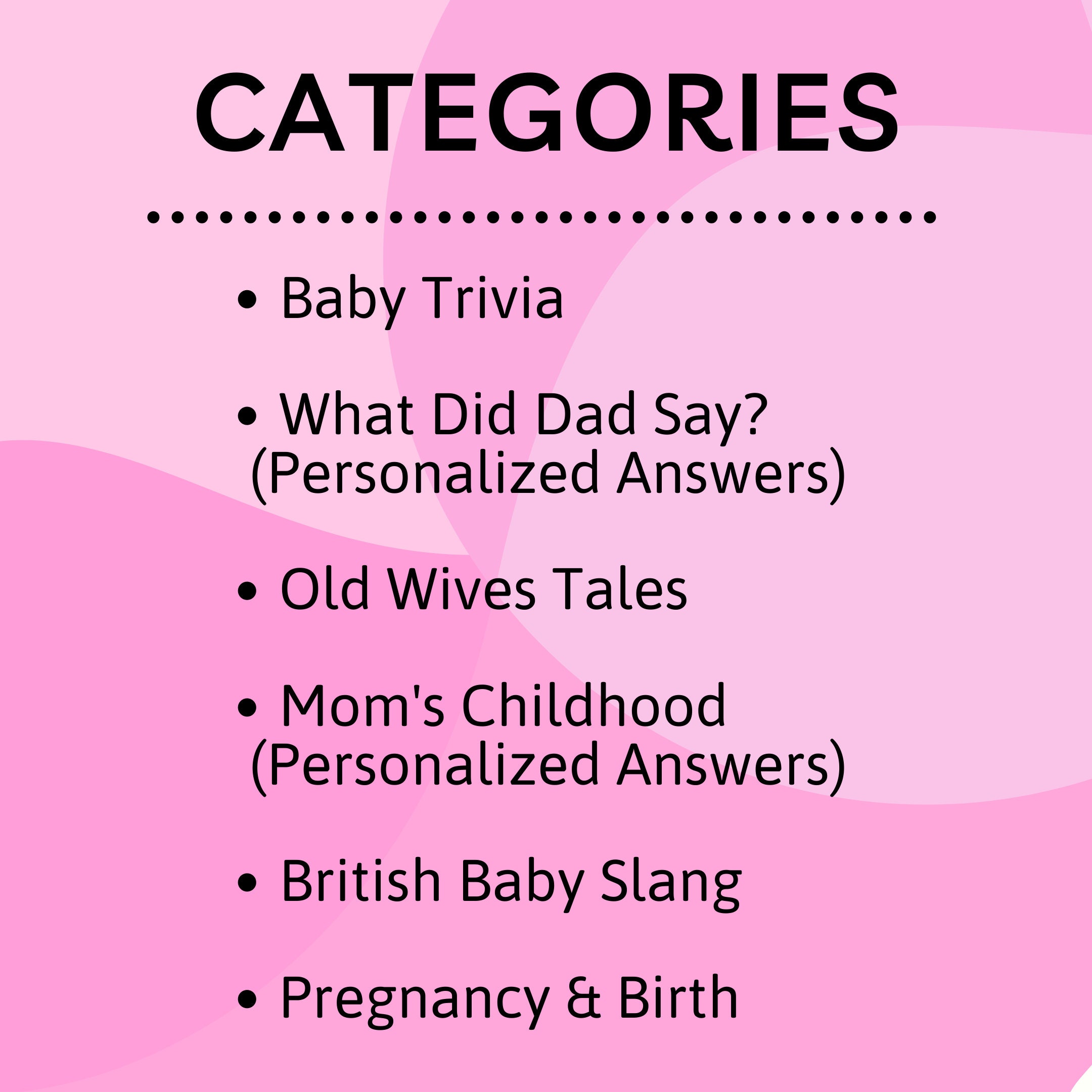 Pink Baby Jeopardy Game L Printable Baby Jeopardy Board L Baby - Etsy