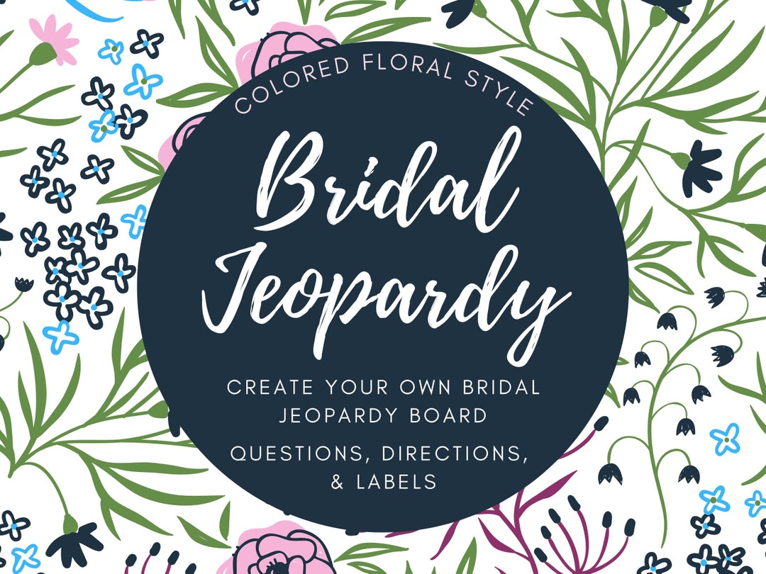 Bridal Jeopardy Game With Questions L Wedding Jeopardy L Interactive ...