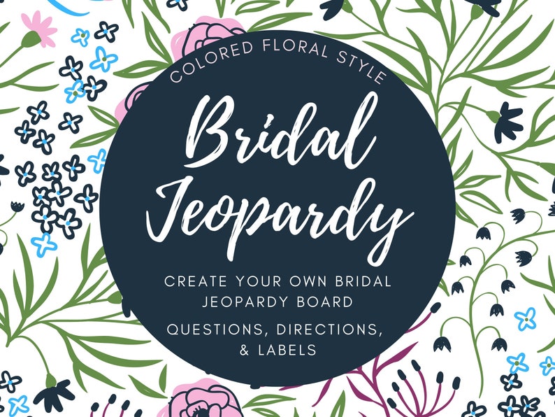 Bridal Jeopardy Game With Questions L Wedding Jeopardy L Interactive ...