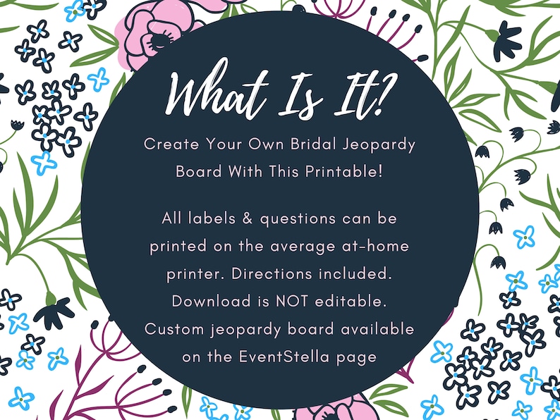 Bridal Jeopardy Game With Questions L Wedding Jeopardy L Interactive ...