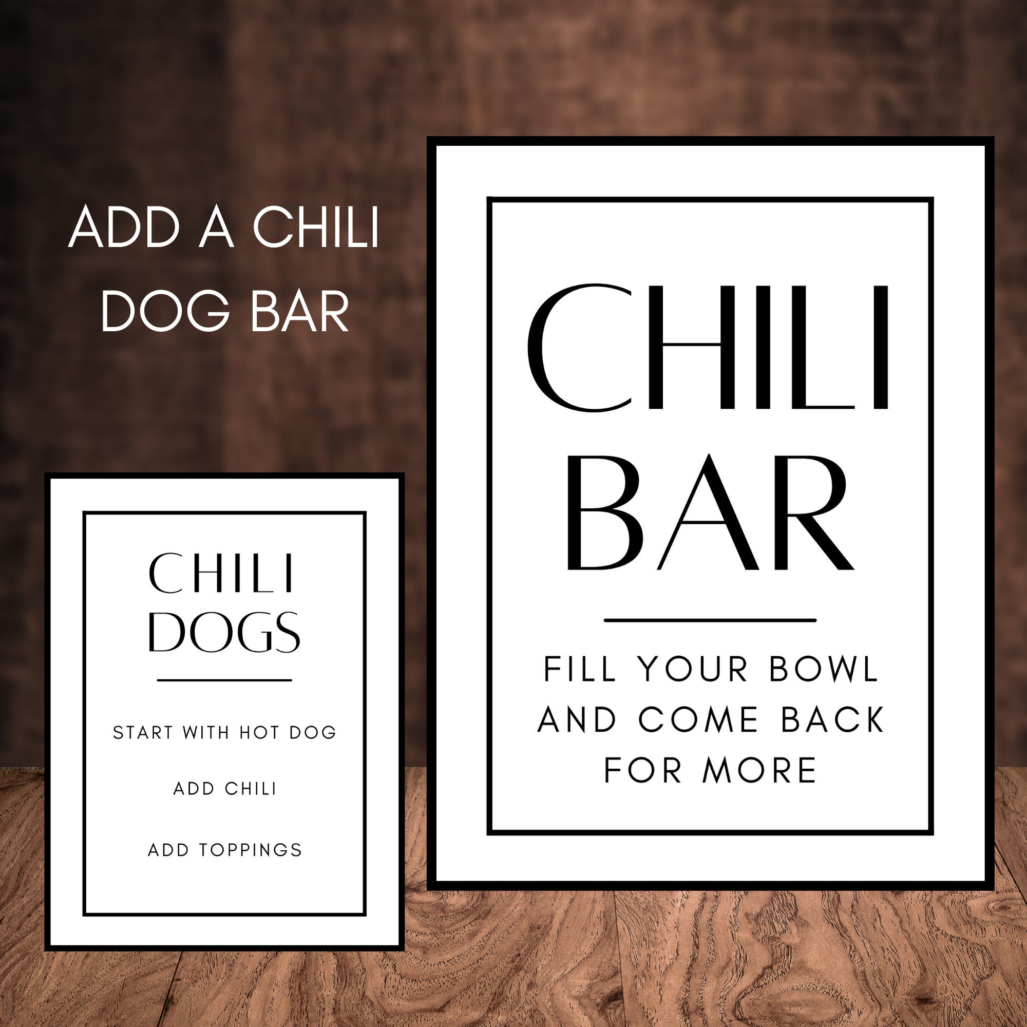 Chili Bar Sign & Placecards L Buffet Signs - Etsy