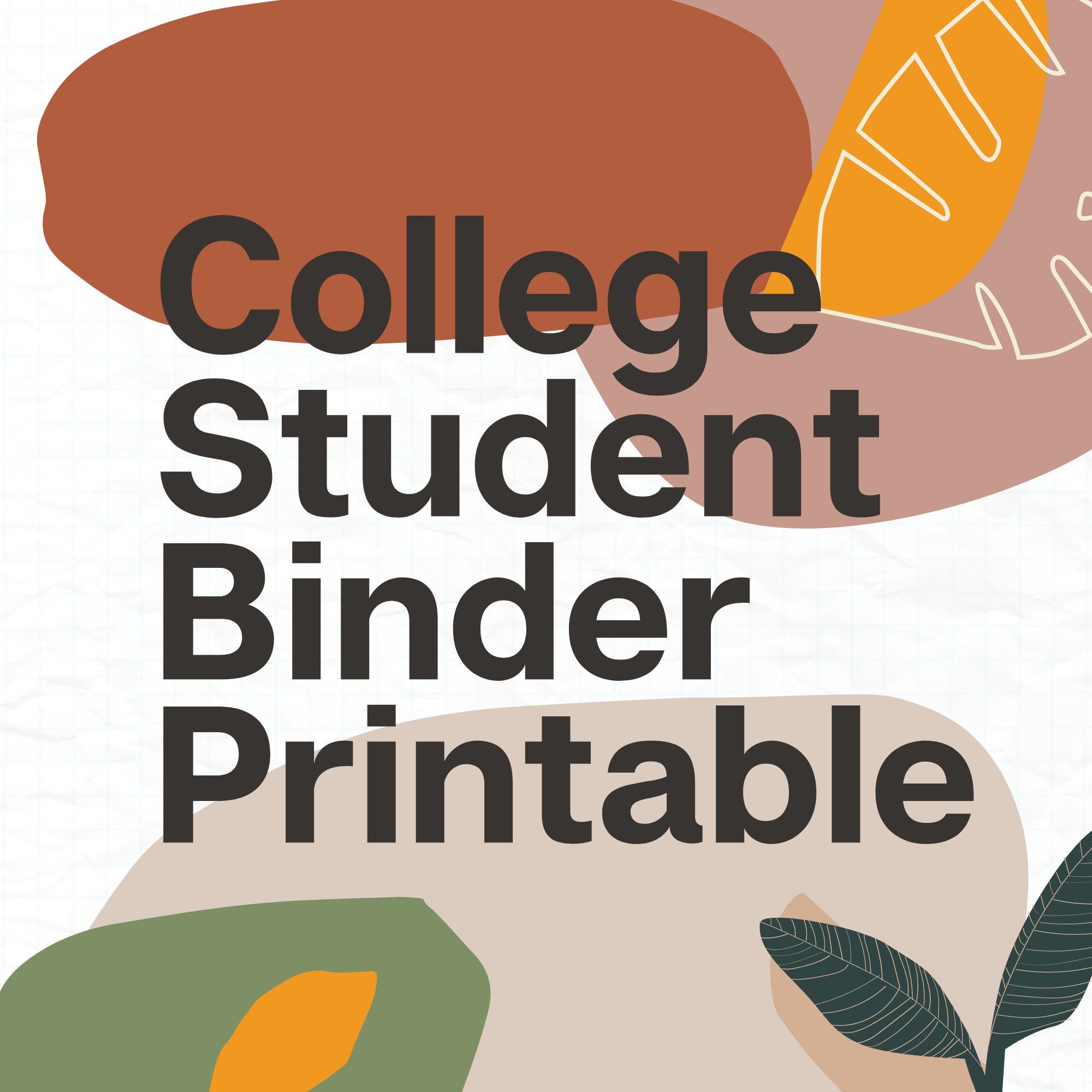 College Student Binder Printable L Graduation Gift L College ...