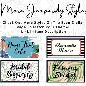 Bridal Jeopardy Game L Interactive Bridal Shower Game L Wedding ...