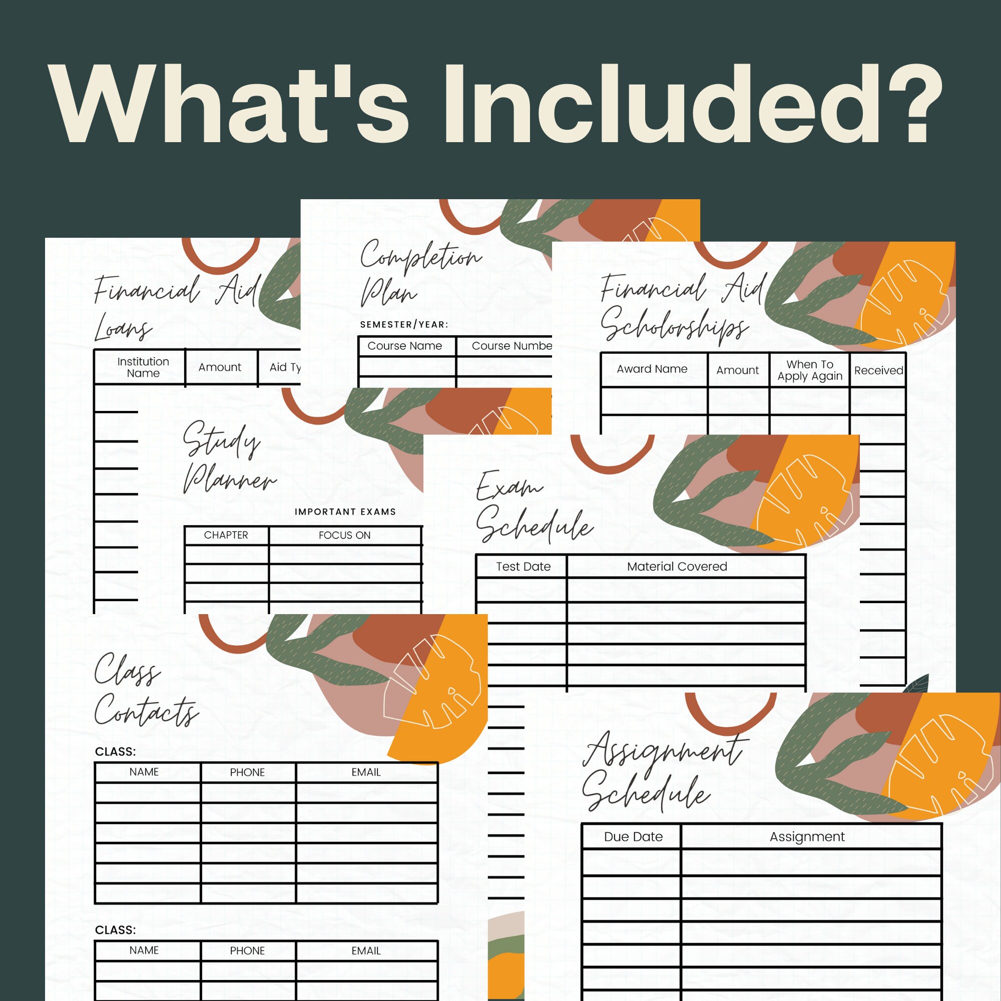 College Student Binder Printable L Graduation Gift L College ...