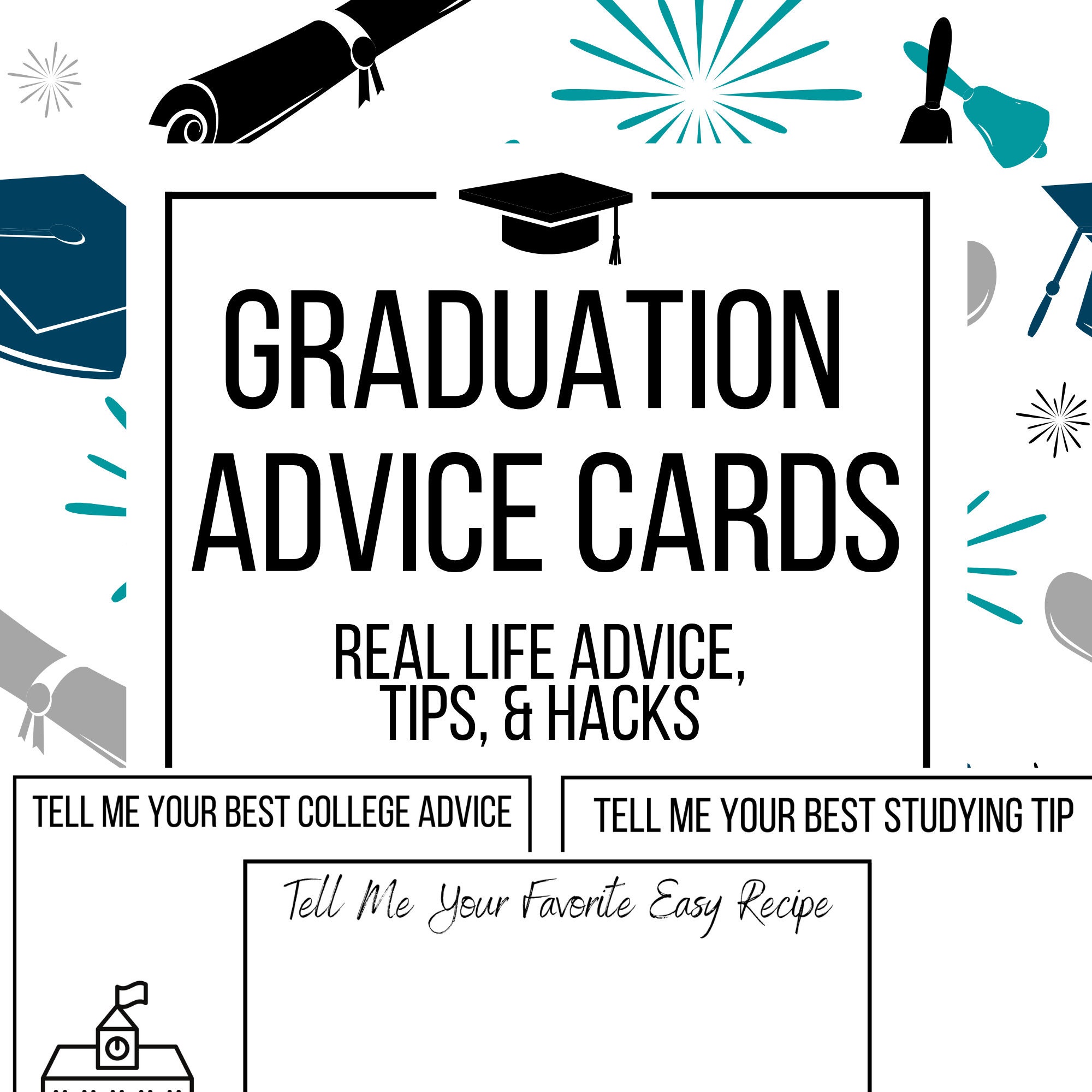 Graduation Advice Cards L Graduation Party Activity L Advice for the ...