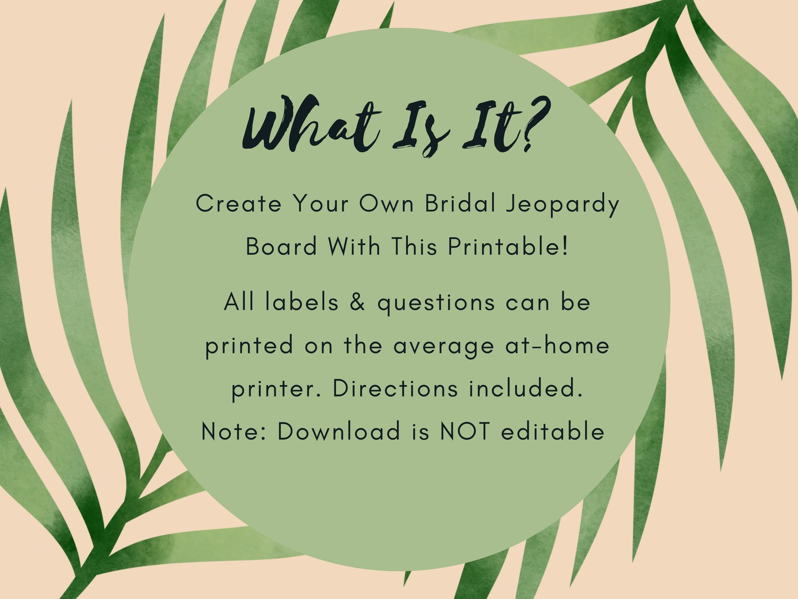 Bridal Jeopardy Game With Questions L Wedding Jeopardy L Greenery ...