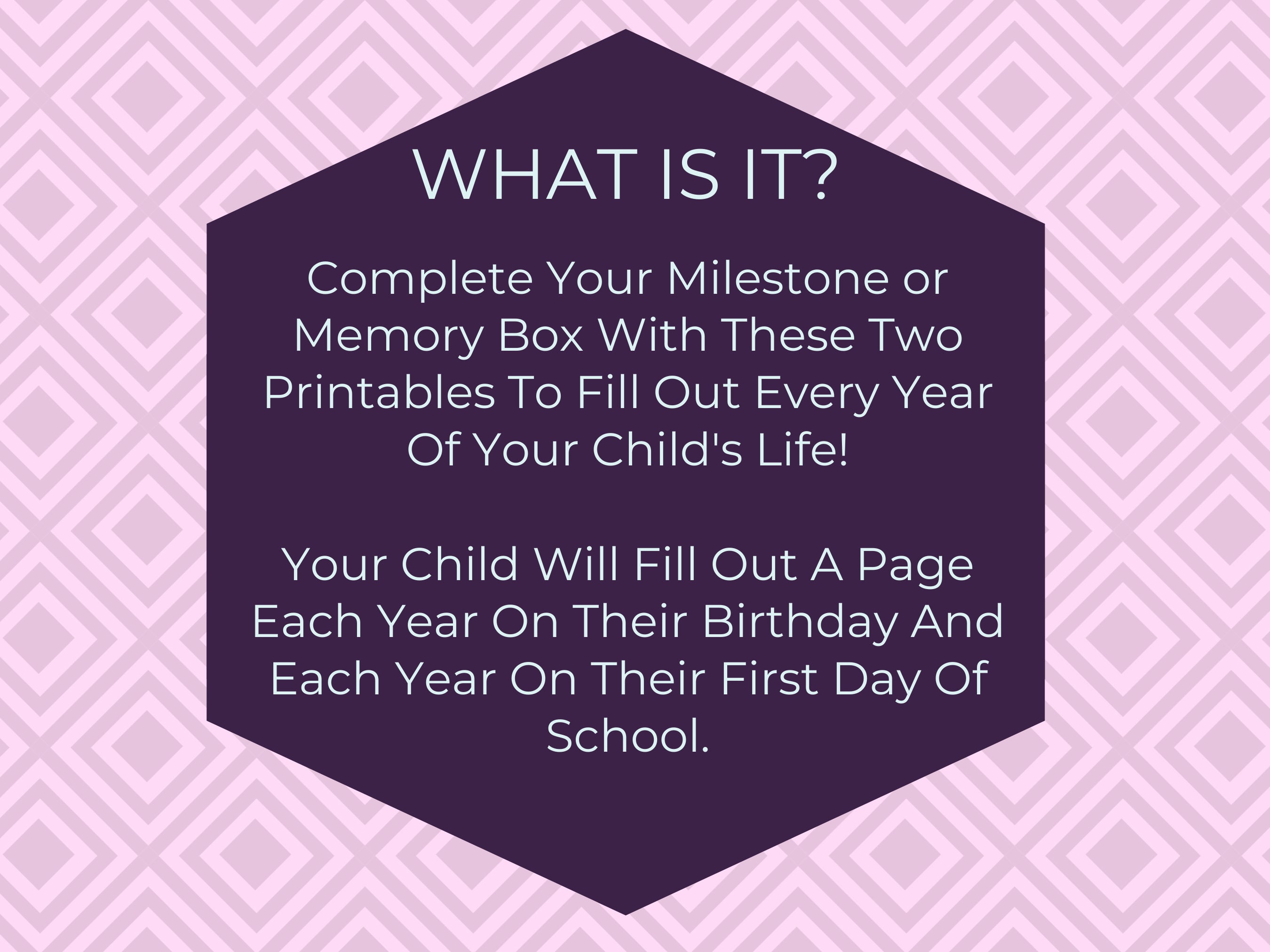 Milestone Box Printable Questionnaires Pink Version L First - Etsy