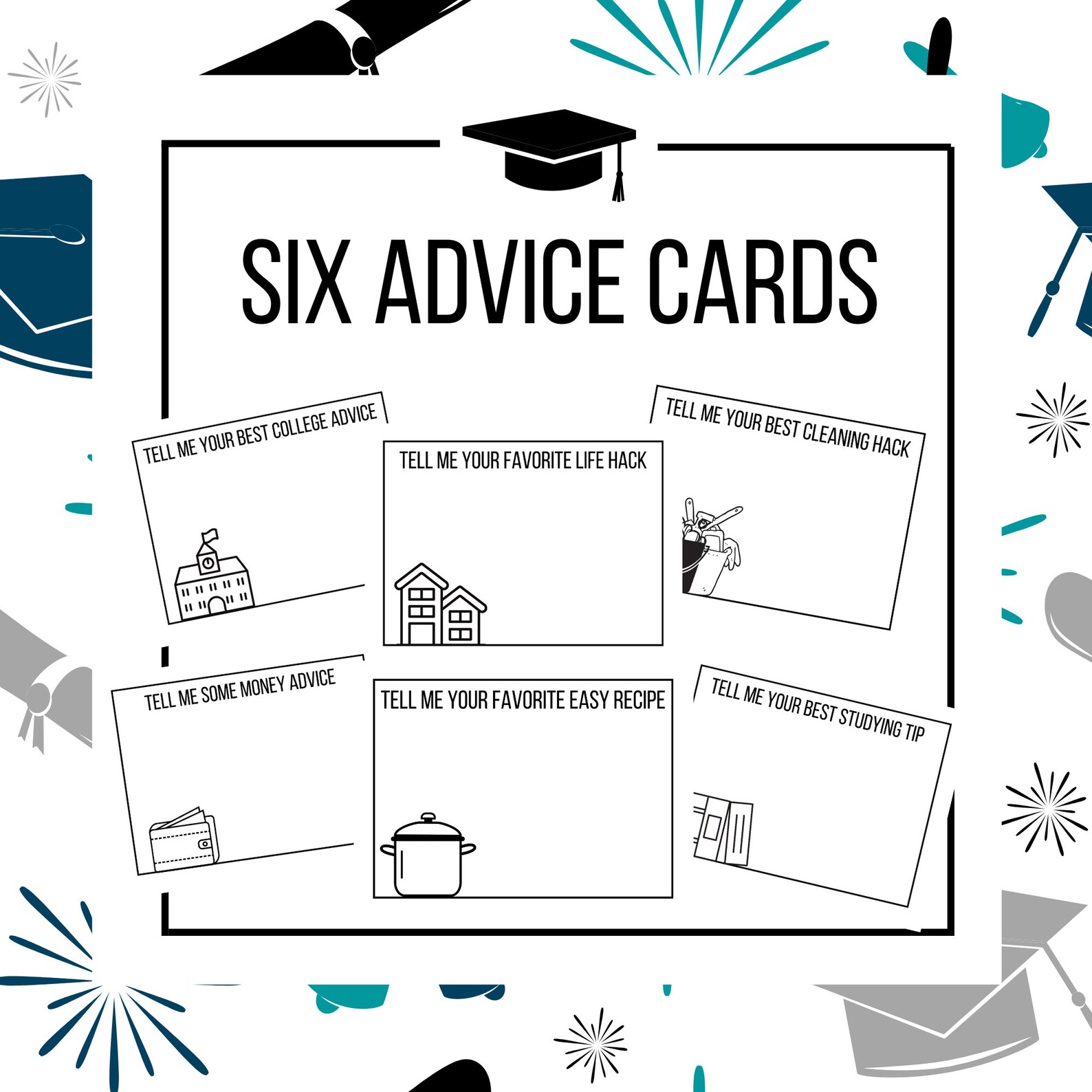 Graduation Advice Cards L Graduation Party Activity L Advice for the ...