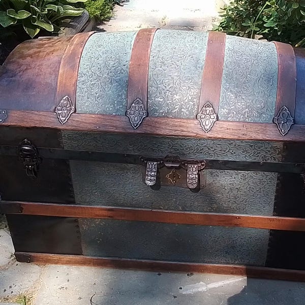 Embossed Tin Trunk - Etsy