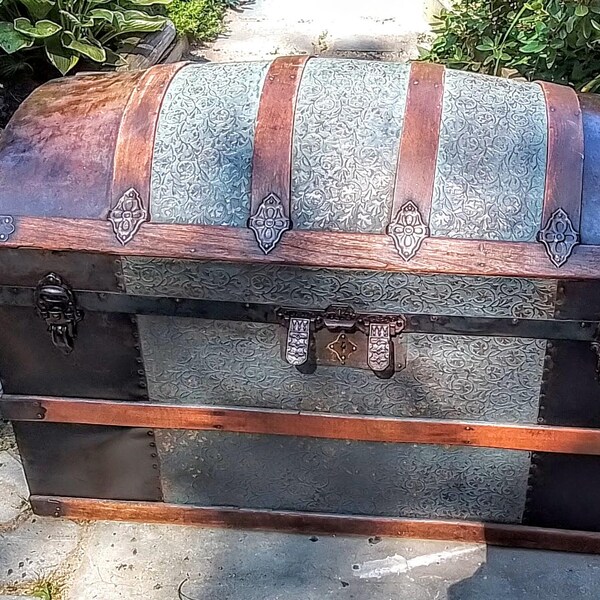 Embossed Tin Trunk - Etsy