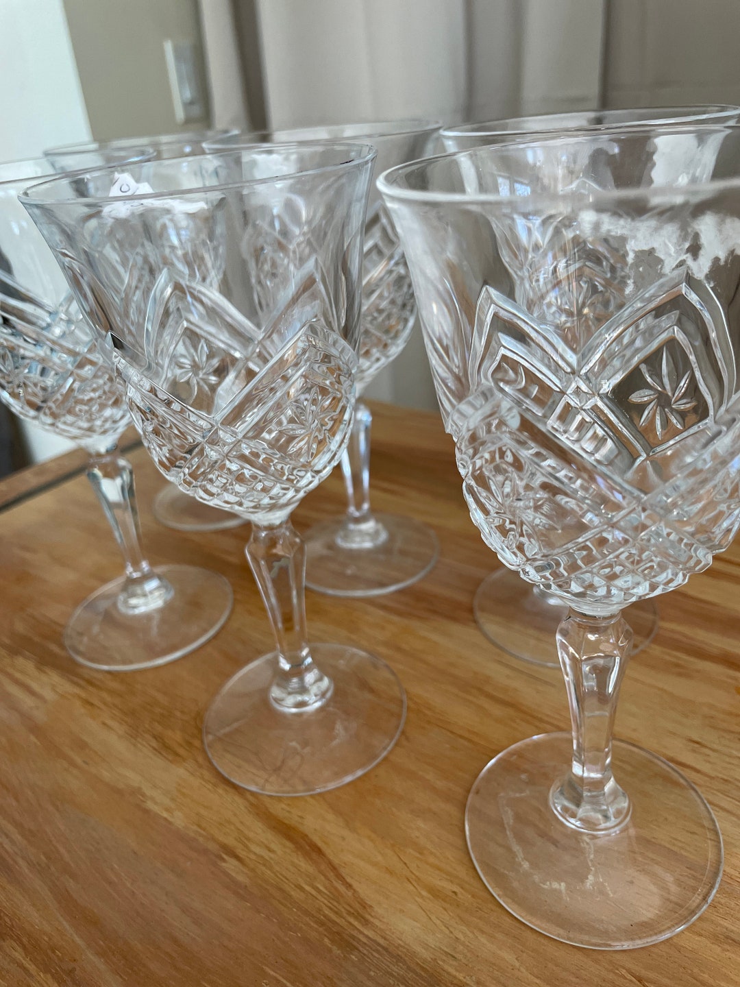 Crystal Pinwheel Wine Glasses Set of 6 - Etsy