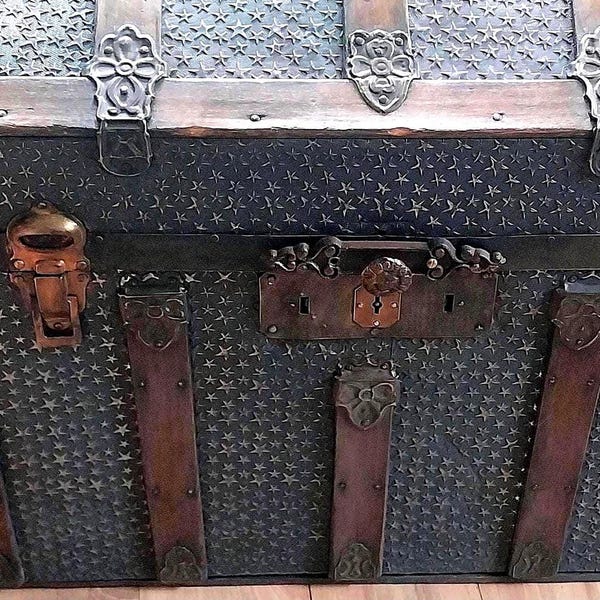 Embossed Tin Trunk - Etsy