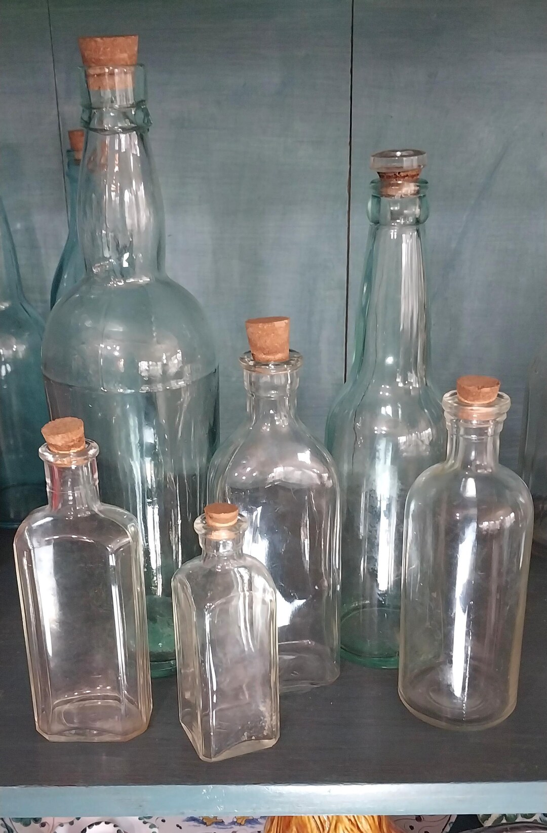 Six Vintage Kitchen Bottles - Etsy