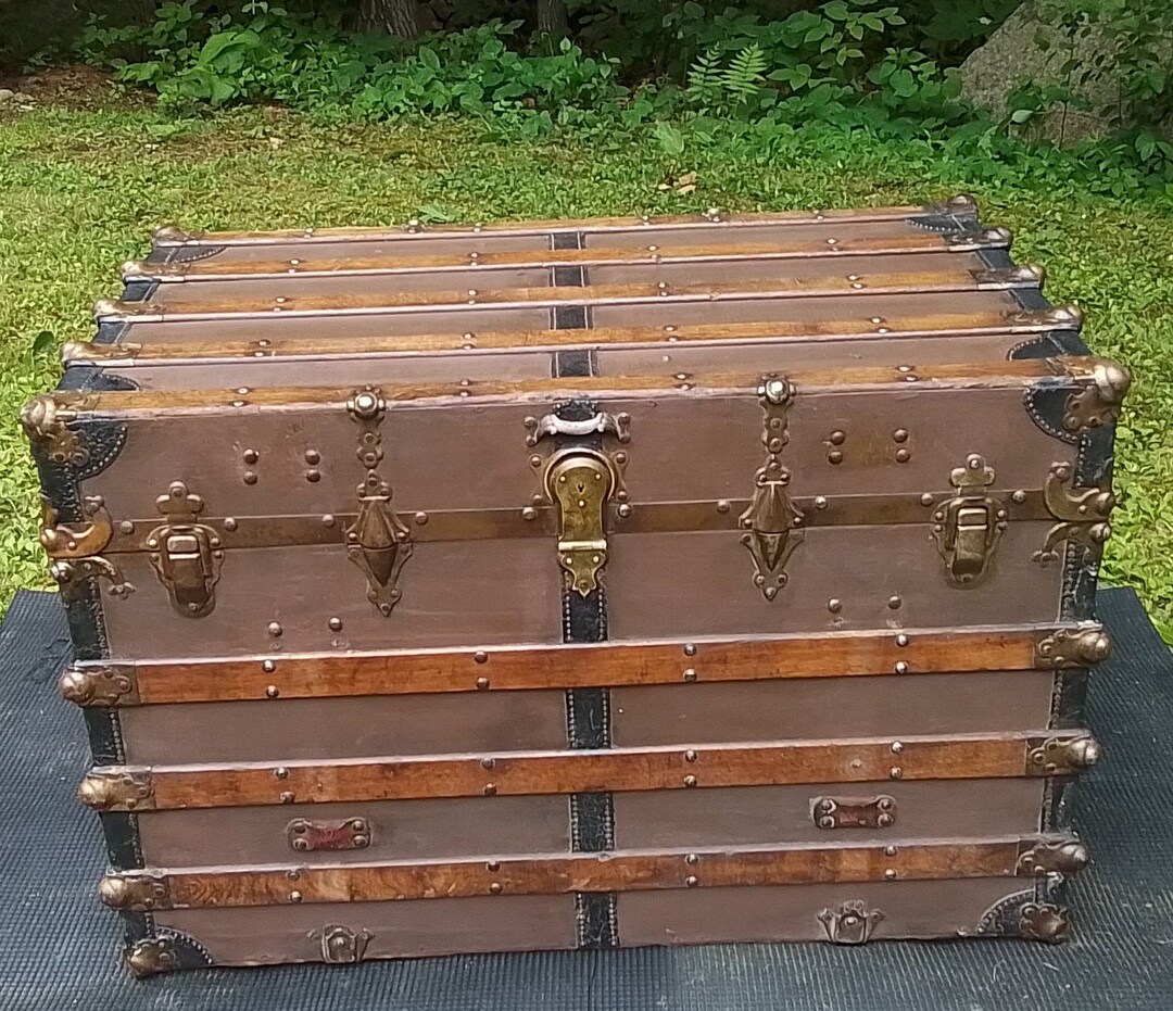 Large Handsome Very Roomy Early1890-1910 Flat Top Trunk - Etsy