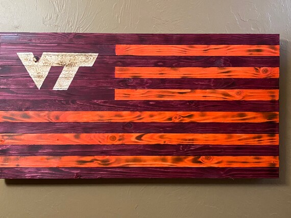 Virginia Tech Wooden Flag | Etsy