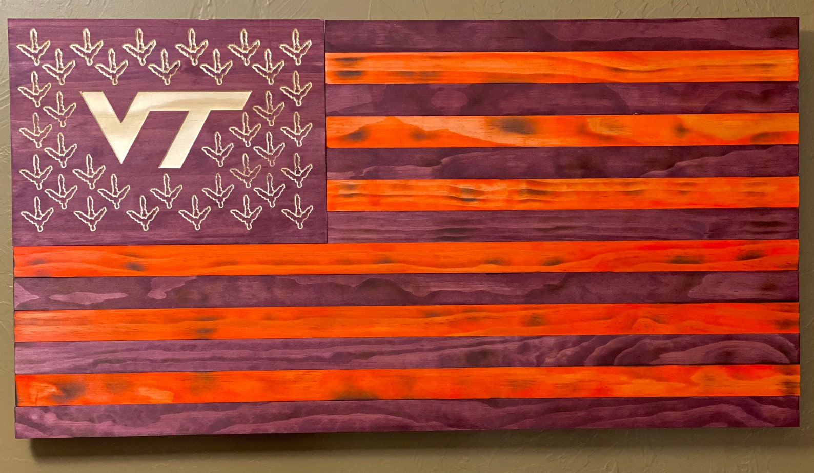Virginia Tech Wooden Flag | Etsy