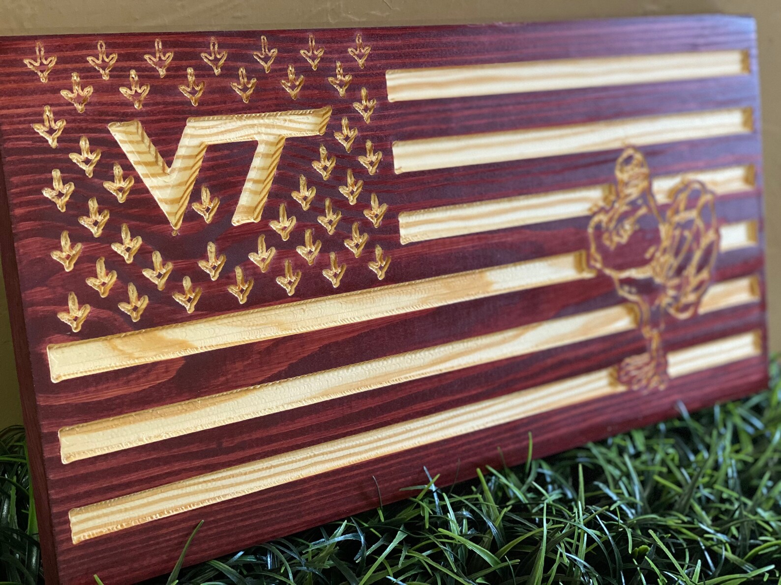 Hokie Wooden Flag - Etsy