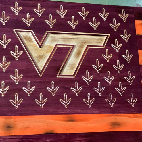 Virginia Tech Wooden Flag - Etsy