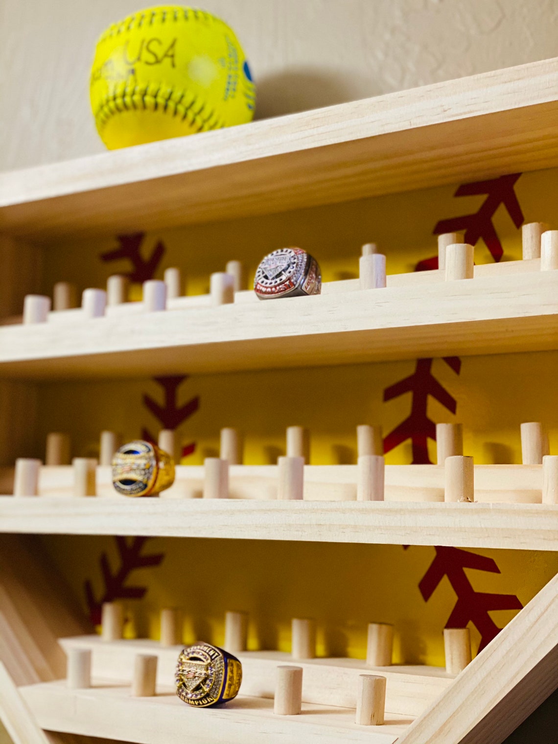 Softball Home Plate Ring Display - Etsy