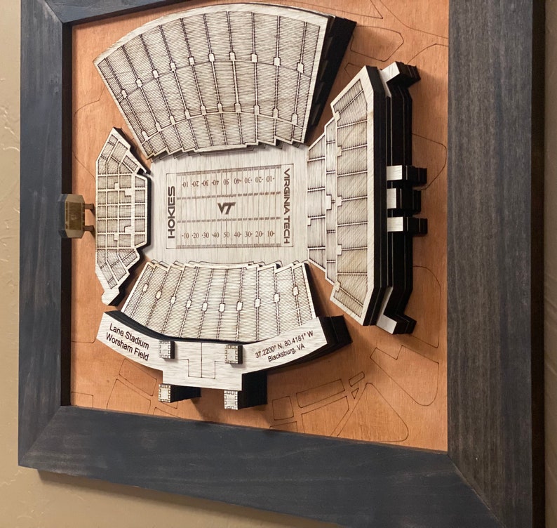 Wooden 3D Model of Lane Stadium - Etsy