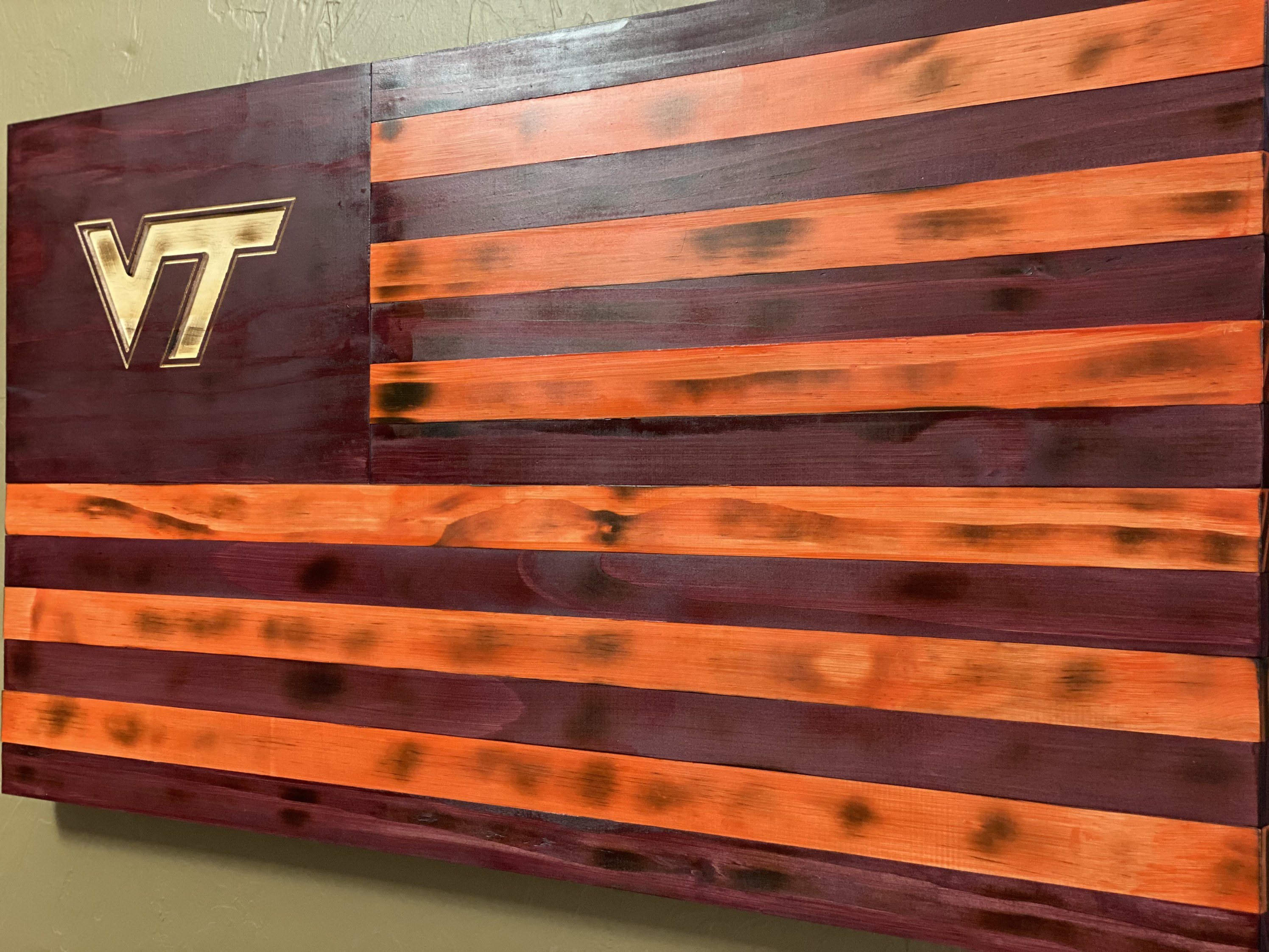 Virginia Tech Wooden Flag - Etsy