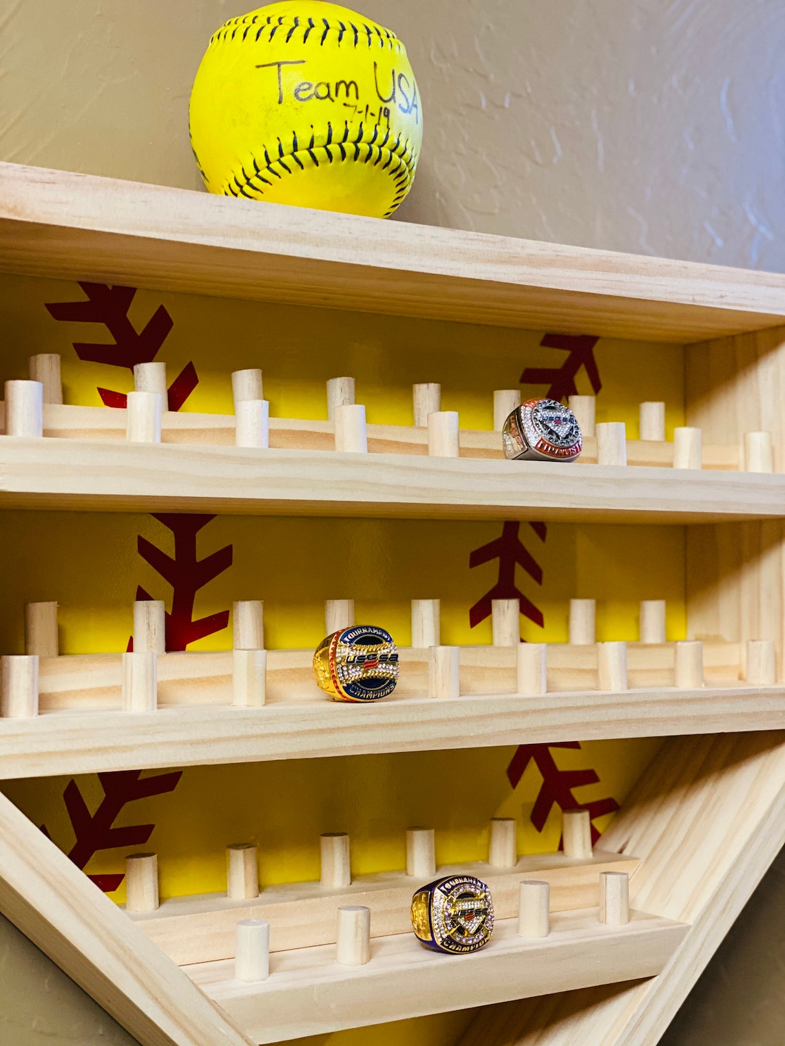Softball Home Plate Ring Display - Etsy