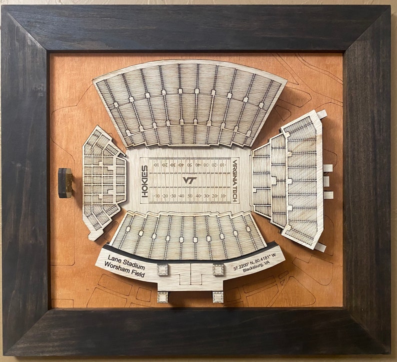 Wooden 3D Model of Lane Stadium - Etsy