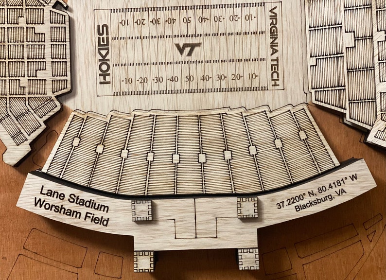 Wooden 3D Model of Lane Stadium - Etsy