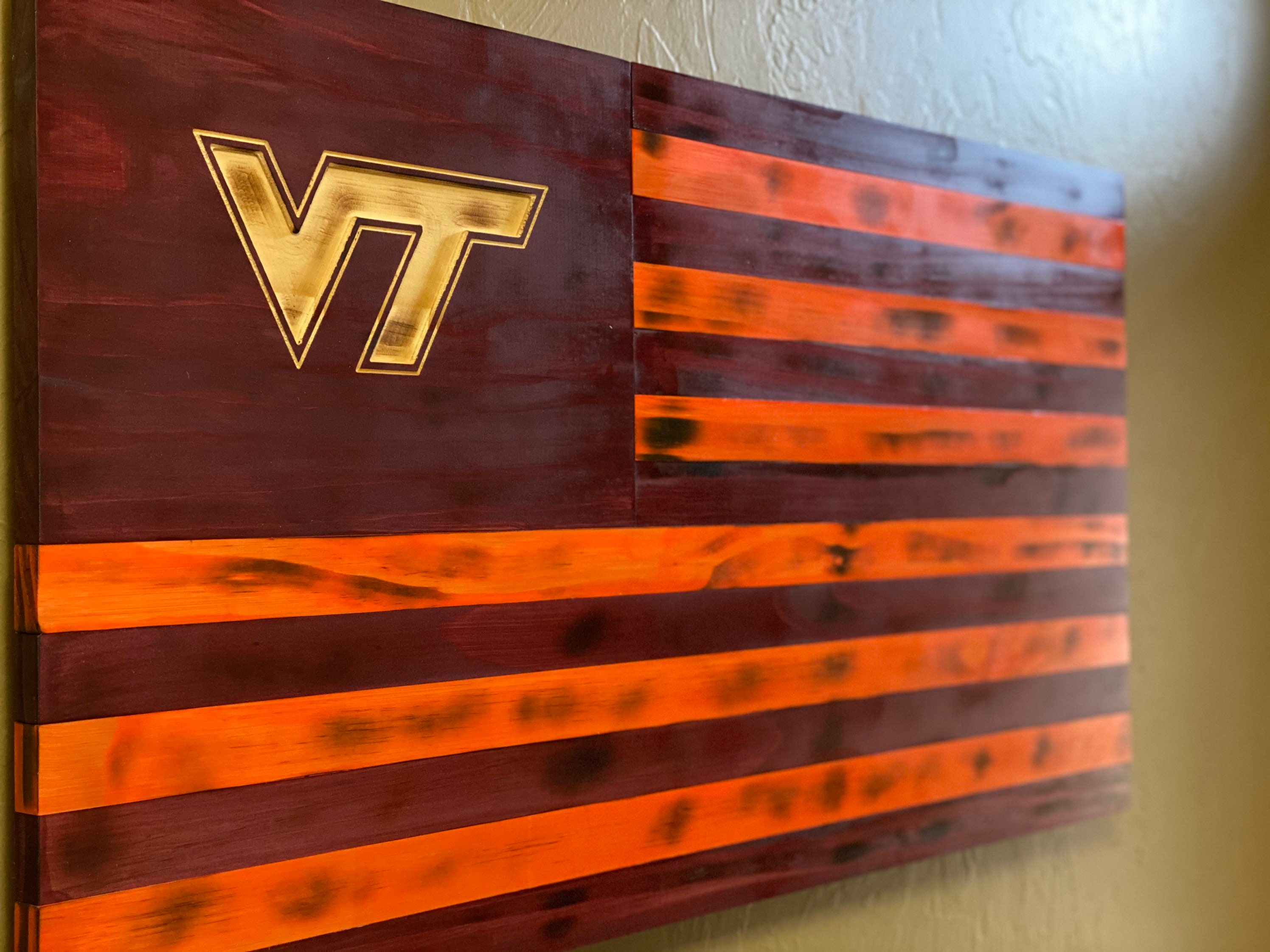 Virginia Tech Wooden Flag - Etsy