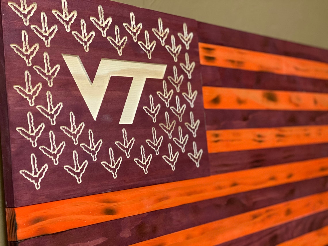 Virginia Tech Wooden Flag | Etsy