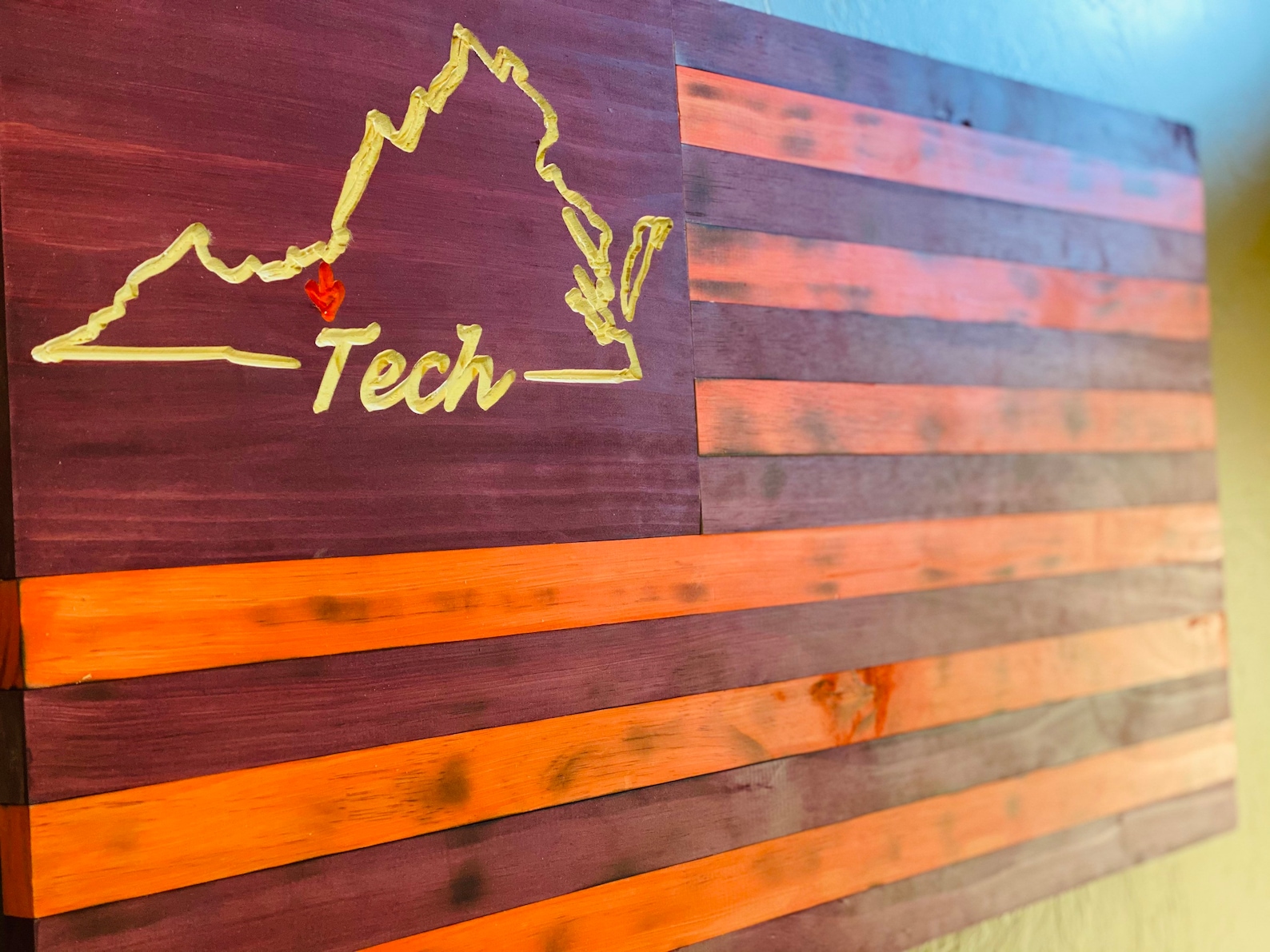 Virginia Tech Custom Wooden Flag - Etsy