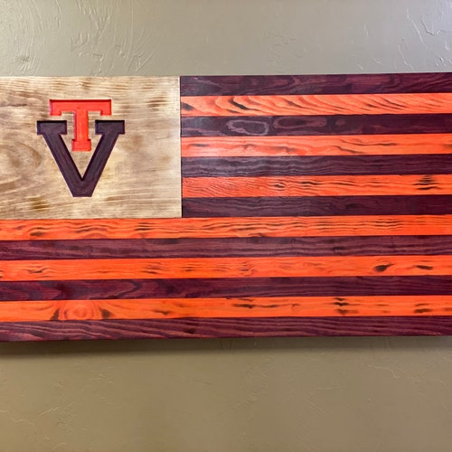 Virginia Tech Wooden Flag - Etsy