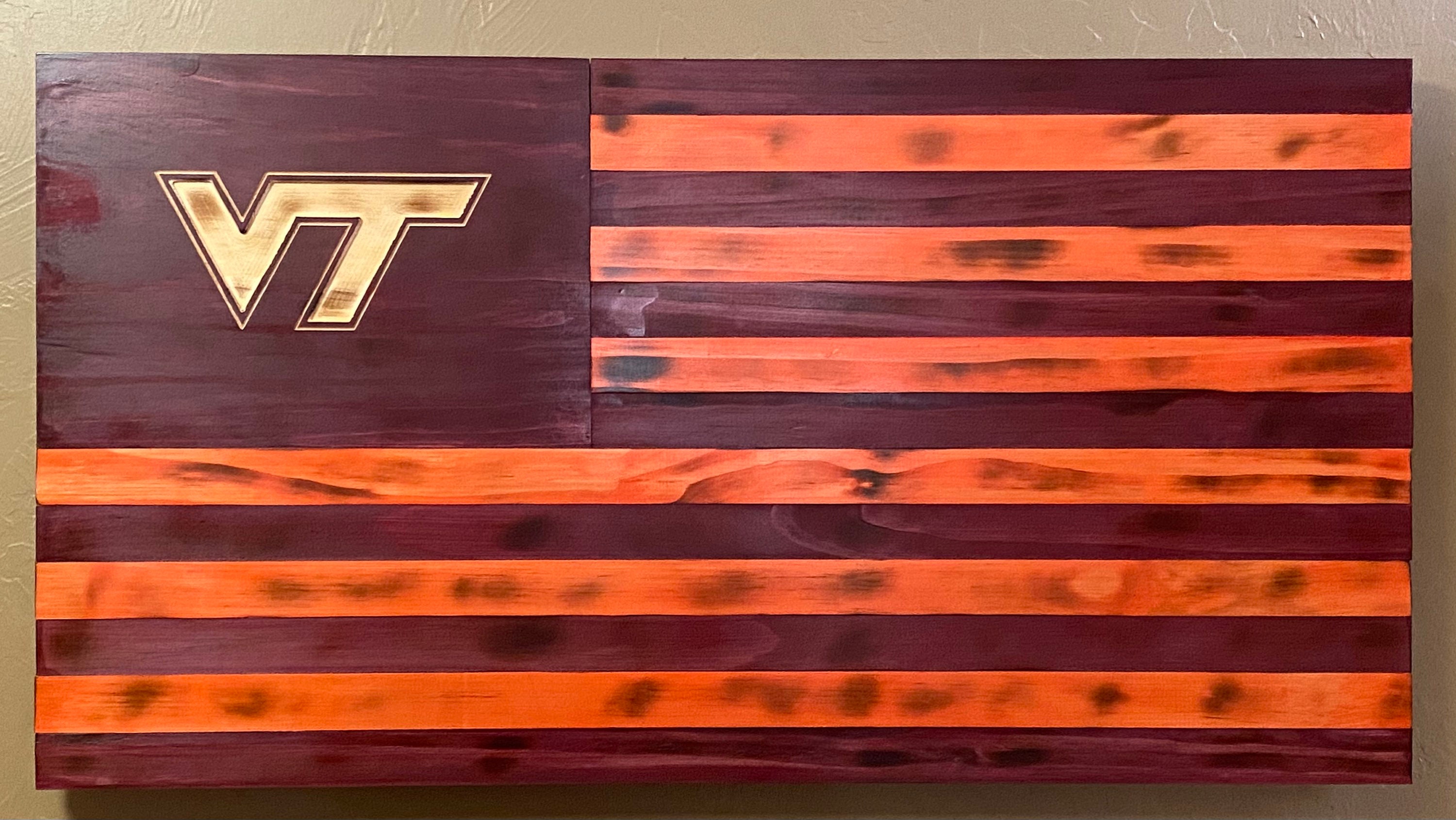 Virginia Tech Wooden Flag - Etsy