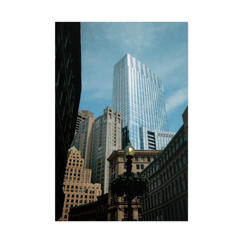 Downtown Boston Skyline: Modern Urban Photography, Vertical Cityscape ...