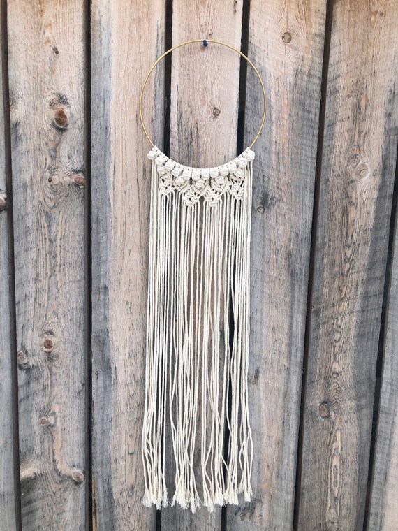 Tangled Rings // Macrame // Golden Ring Wall Hanging | Etsy