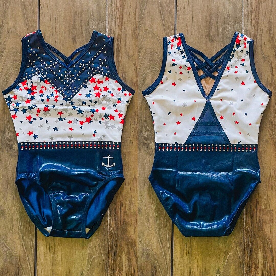 New Custom Anchor Patriotic Red White Blue Stars Old Glory Bling ...