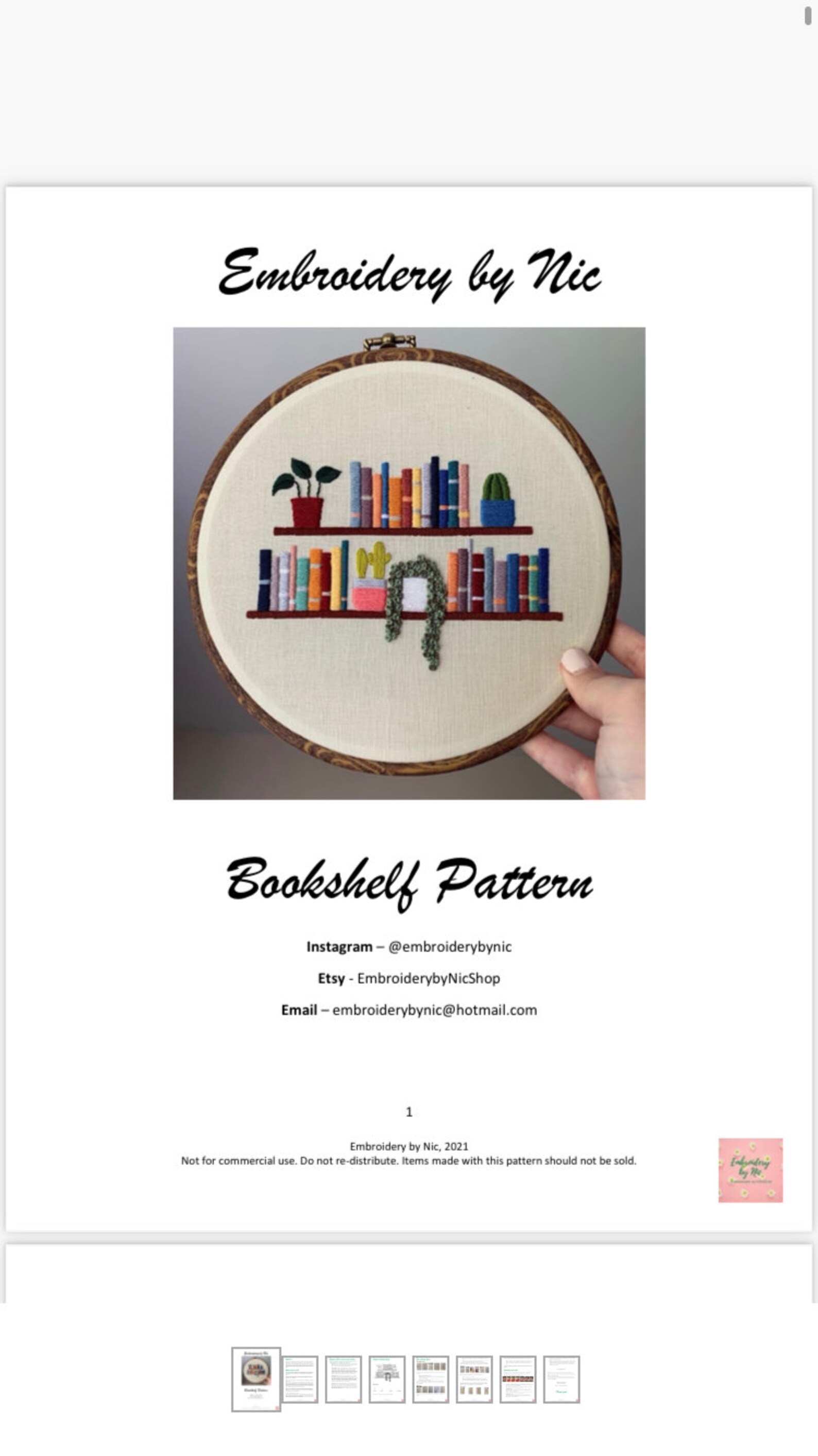 Bookshelf Embroidery PDF Pattern & Stitch Guide - Etsy Canada