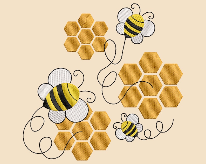 8 Honey Bee Embroidery Designs Machine Embroidery Designs - Etsy