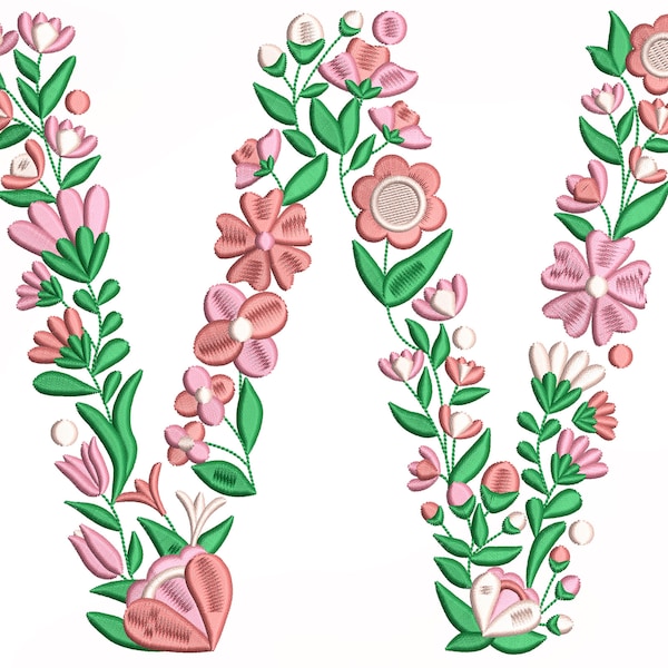 Letter W Embroidery - Etsy