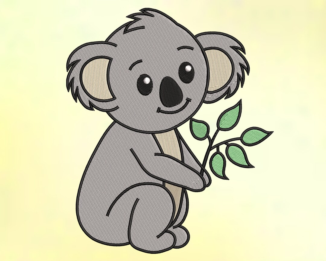 Koala Embroidery Design, Machine Embroidery Design, Embroidery Design ...