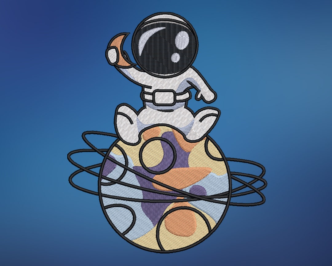 Astronaut Embroidery Design, Machine Embroidery Design, Embroidery ...